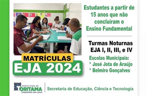 Educação de Jovens e Adultos EJA está matrículas abertas para ano