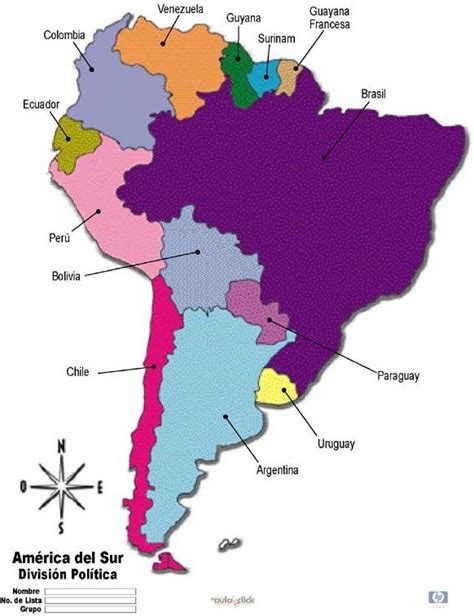 Mapa De America Con Sus Respectivos Nombres Imagui