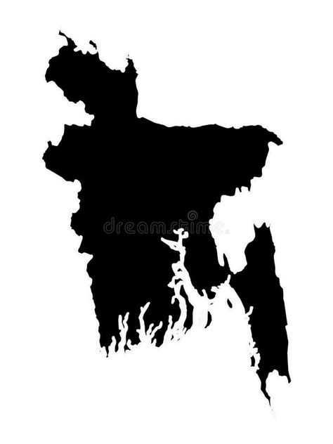 Black Map Of Bangladesh On Gray Map Of Asia Stock Vector Illustration