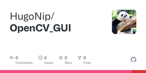 GitHub HugoNip OpenCV GUI
