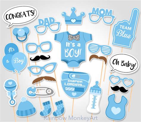 Baby Shower Photo Booth Props Printable Photo Booth Props