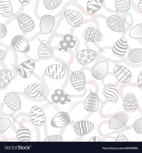 Easter Egg Seamless Pattern Spring Holiday Vector Image
