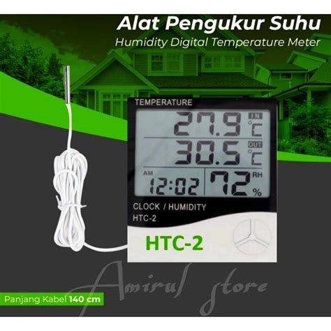 Jual Thermometer Suhu Hygrometer Clock Temperature Humidity