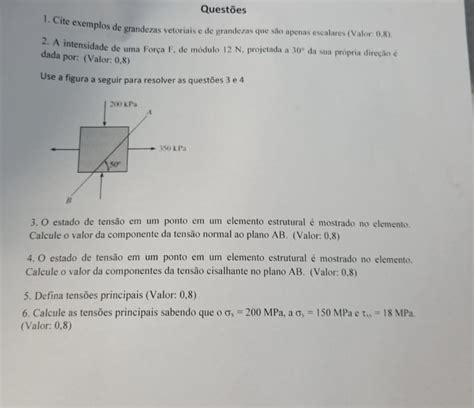A Intensidade De Uma For A F De M Dulo N Projetada A Da Sua