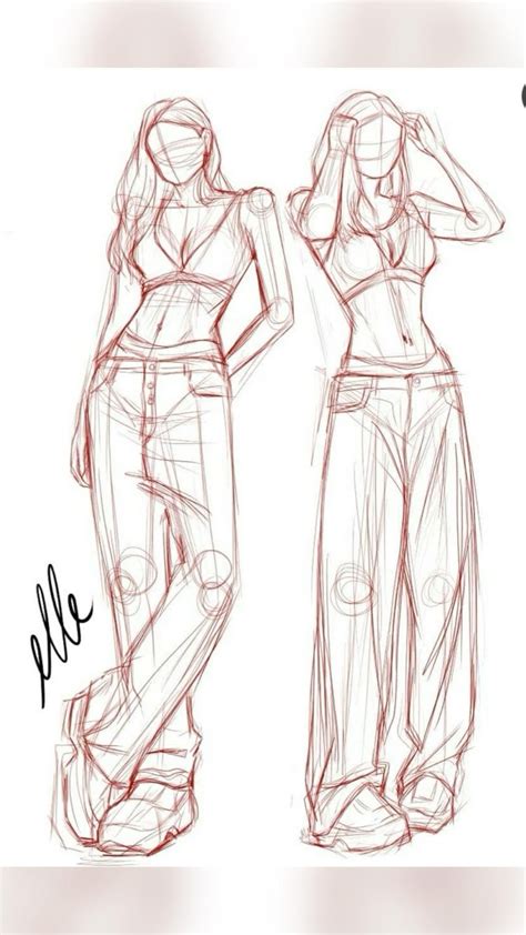 Drawing Template Female Cuaderno De Bocetos De Moda Plantilla Para