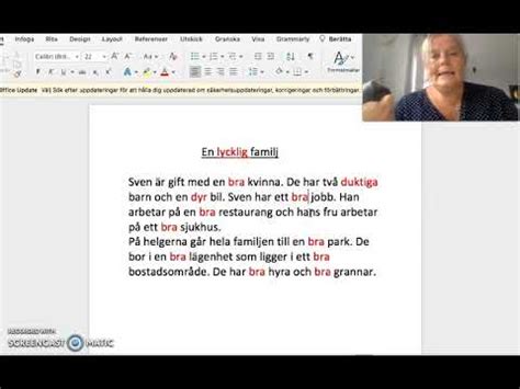 Sfi Kurs B Kurs C Adjektiv Olika Adjektiv Skriva Text Grammatik