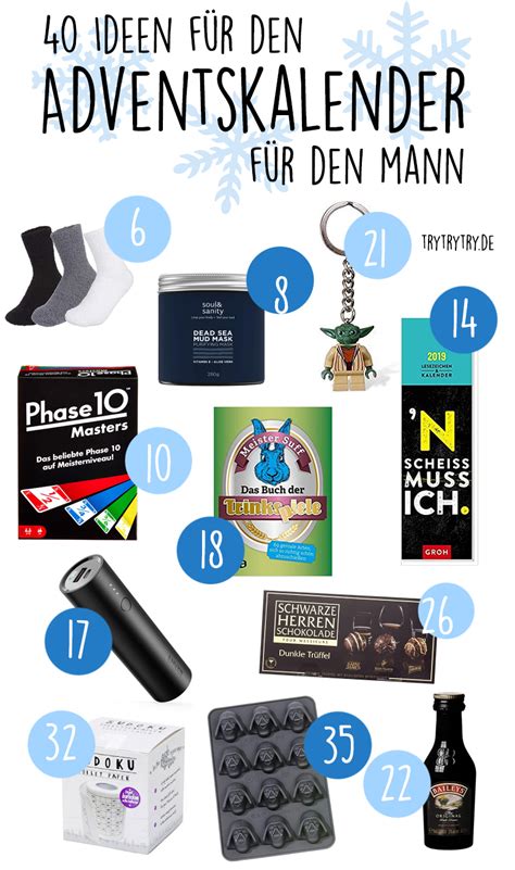 40 Ideen für Adventskalender Füllung für den Freund Mann Bruder