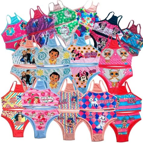 Kit 10 Conjuntos Infantil Sublimada Calcinha E Top Atacado MercadoLivre