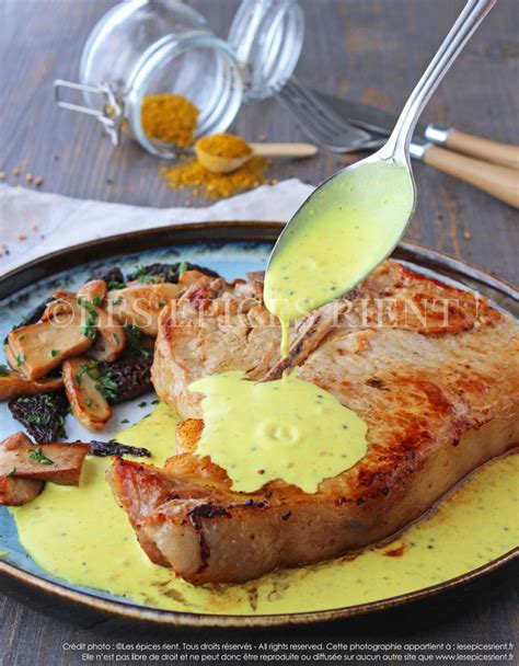 Côte de veau dorée à la poêle sauce moutarde très parfumée Les