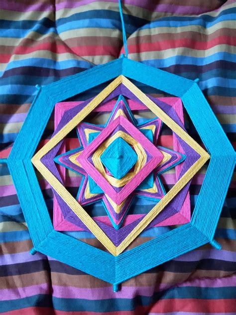 Mandala ojo de dios huichol Inimbó tejidos Ojo de dioses Ojos de