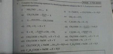 The Following S By Identifying RASESON BOOM Chemical Equations New