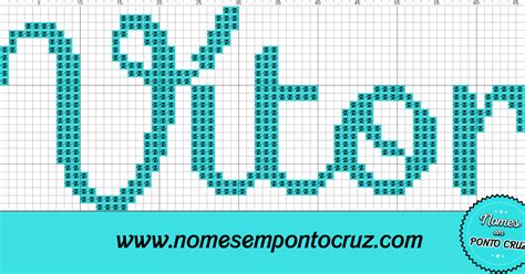 Nomes em Ponto Cruz Nome Vítor em Ponto Cruz 01