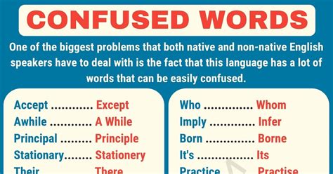Commonly Confused Words Top Most Commonly Misused Words In English