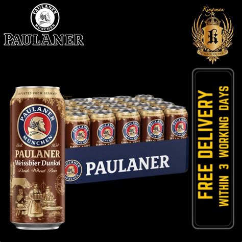 Paulaner Hefe Weissbier Dunkel Can 24 X 500ml BBD May 2023 Food