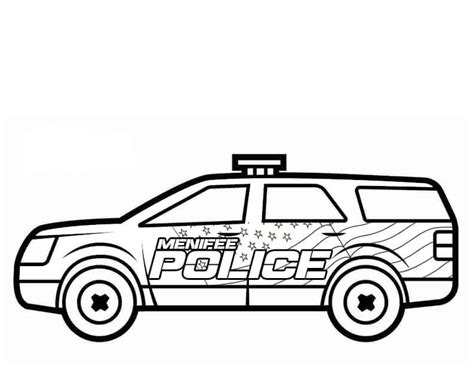 Coche de Policía Básico para colorear imprimir e dibujar ColoringOnly