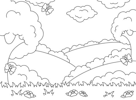 30 Dibujos De Paisajes Para Colorear Colorear24