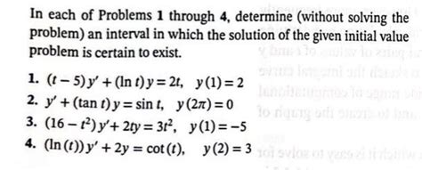 solved in each of problems 1 through 4 determine without