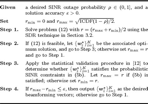 table 1 from a semidefinite relaxation based conservative approach to robust transmit