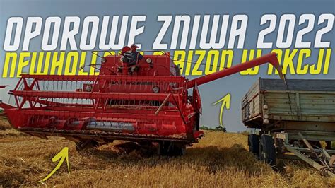Żniwa 2022 Zetor NewHolland i Bizon z056 w akcji Jęczmień GR