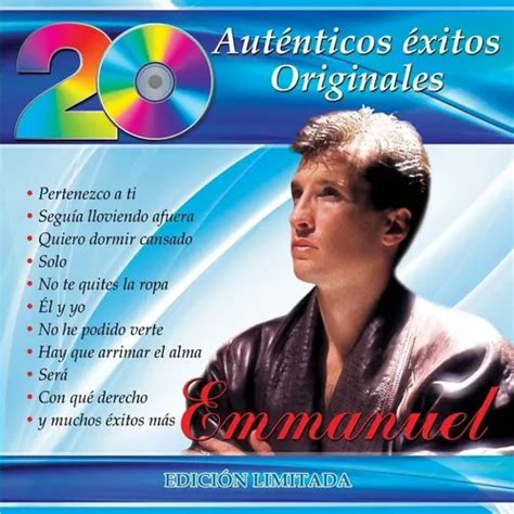 Emmanuel 20 Autenticos Exitos Originales Disco Cd Nuevo Cuotas Sin