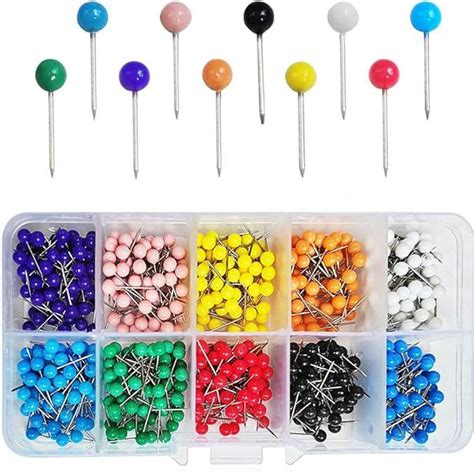 600 PCS Colored Push Pins Map Tacks Map Push Pins Short Map Pins
