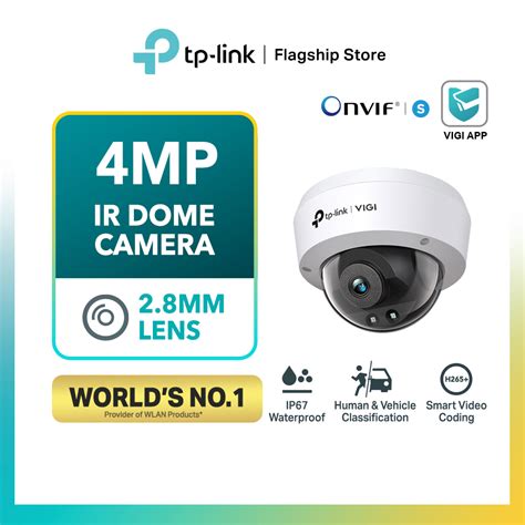 TP Link VIGI C240I 4MP IR Dome POE Network CCTV IP Camera IK10 Vandal