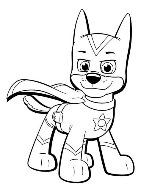 Dibujos De PAW Patrol Para Colorear Mighty Pups Imprimir A4