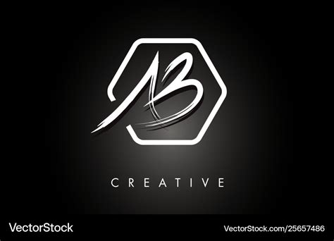 Ab A B Brushed Letter Logo Design With Creative Vector Image