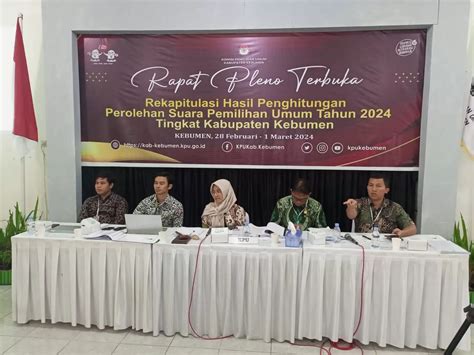 KPU Kebumen Selesaikan Rekapitulasi Perolehan Suara Pemilu 2024 Radar