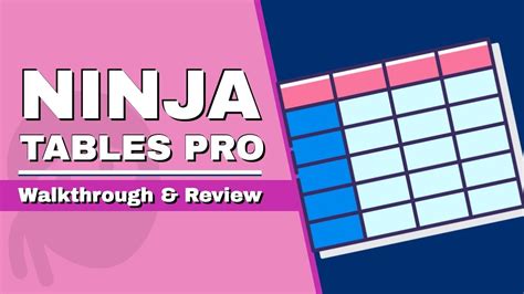 Ninja Tables Pro Plugin For WordPress Walkthrough And Review YouTube
