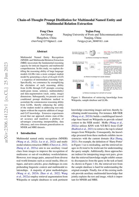 pdf chain of thought prompt distillation for multimodal named entity and multimodal relation