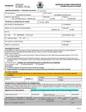 Remplissable En Ligne Ville Vercheres Qc ACCORD DE DPA DU PAYEUR