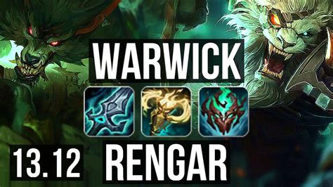 WARWICK Vs RENGAR TOP 3 9M Mastery 1600 Games Legendary 13 3 5