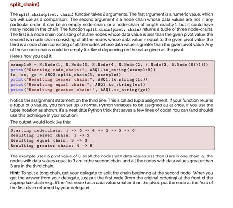 solved split chain the split chain pivot chain function