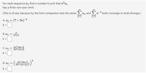 solved for each sequence an ﻿find a number k ﻿such that