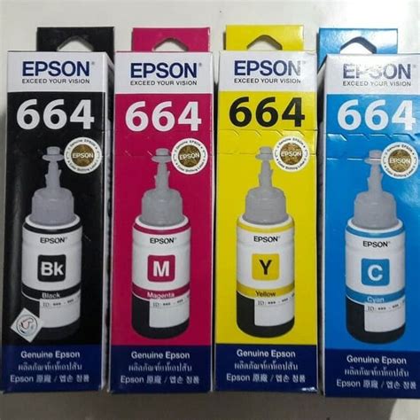 Jual Tinta Epson 664 C Y M B Paket 1 Set INK Jakarta Barat Murah