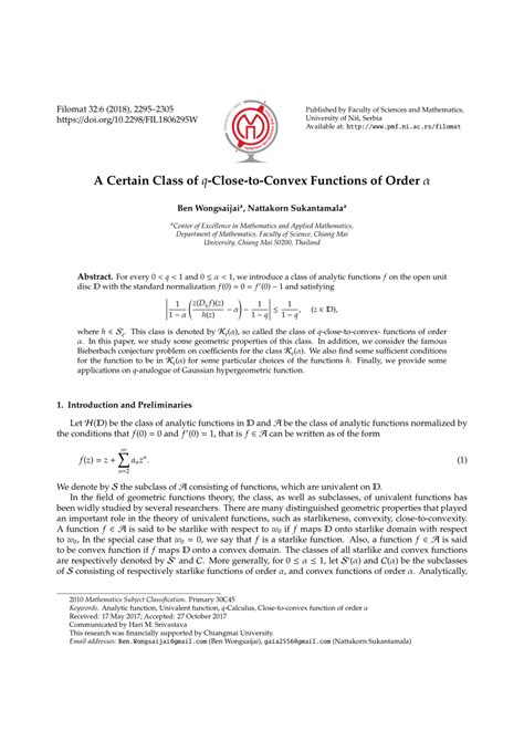 pdf a certain class of q close to convex functions of order α