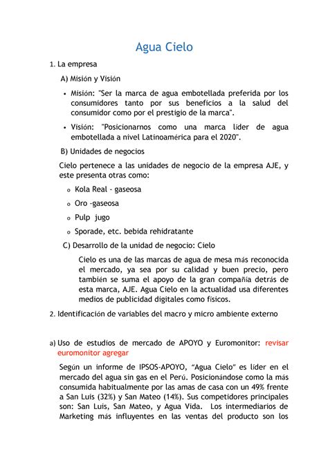 283898417 Agua Cielo Agua Cielo La empresa A Misión y Visión