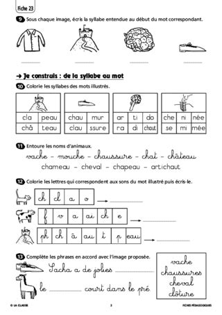 Le Son Ch Fichesp Dagogiques