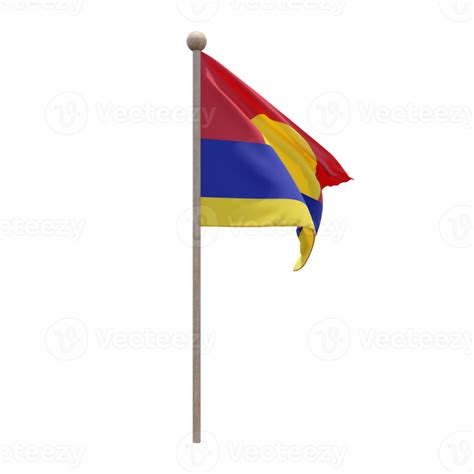 Palmyra Atoll 3d Illustration Flag On Pole Wood Flagpole 11228619 PNG