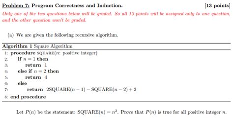 solved [13 points] problem 7 program correctness and