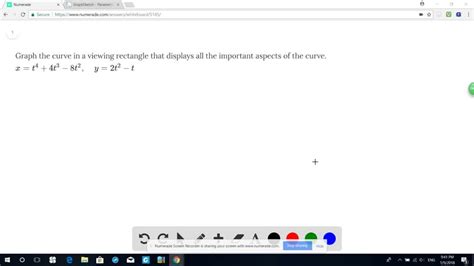 solved graph the curve in a viewing rectangle that displays all the important aspects of the