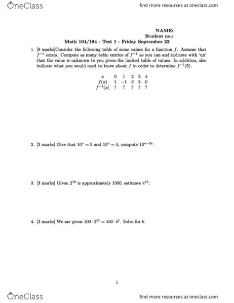 math 104 midterm math104 test 1 winter oneclass