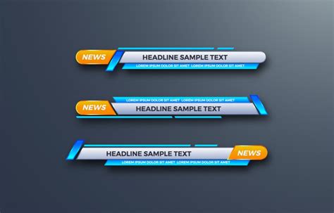 Modern Lower Third Collection Gold Color Vector Image