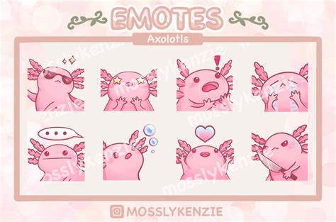 Axolotl Discord Emoji Pack Twitch Emote Pack Discord Emote Etsy The