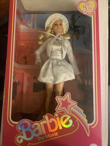 Barbie The Movie Doll Margot Robbie Barbie Plaid Matching Set In Hand Ebay