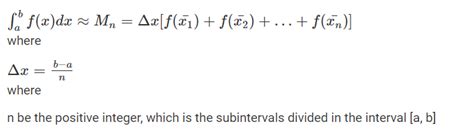 what is the midpoint rule formula