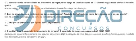 Concurso TRF 5 edital no segundo semestre vagas para TI Direção