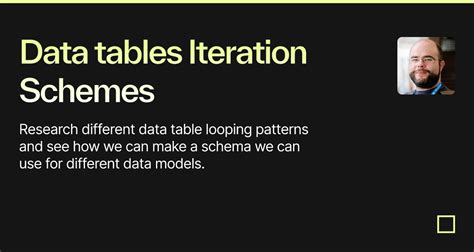 data tables iteration schemes codesandbox