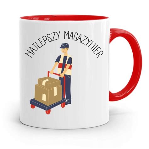 KUBEK CZERWONY DLA MAGAZYNIERA NAJLEPSZY PREZENT Z Nadrukiem Ze